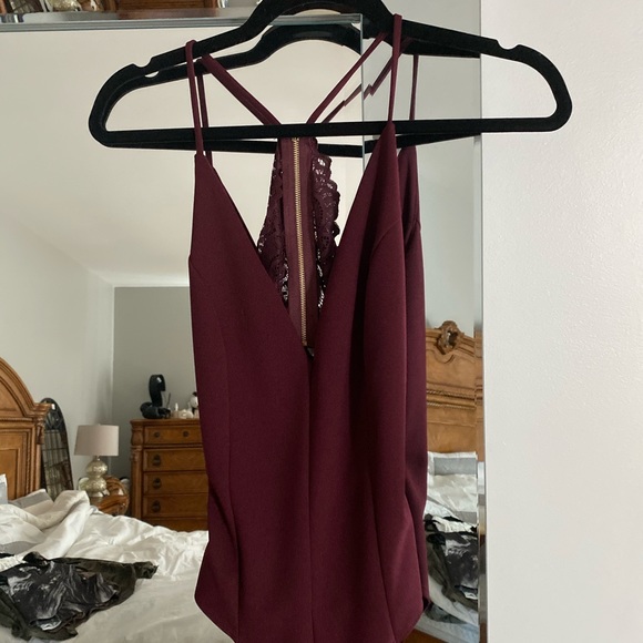 Windsor | Tops | Windsor Store Lace Back Bodysuit Never Worn | Poshmark